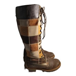 Timberland | Shoes | Vintage Timberland Leather Patchwork Knee High ...